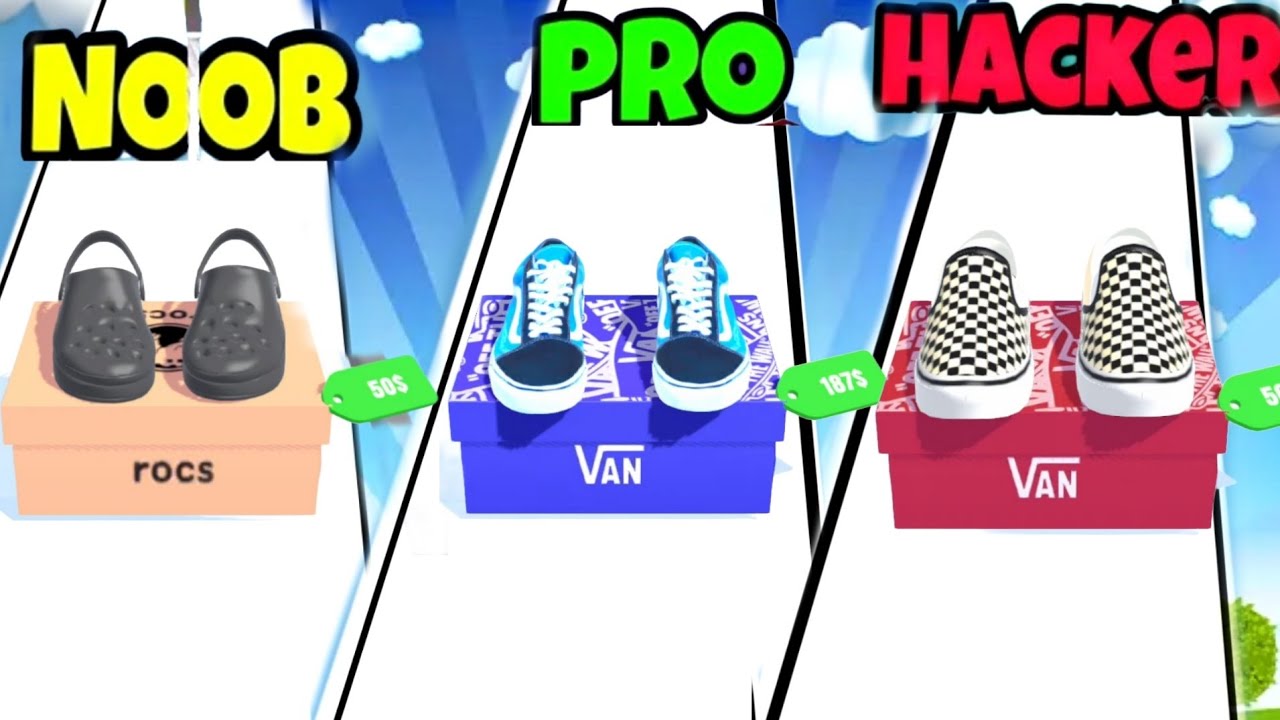 Noob vs Pro vs Hacker | shoes evolution game oggy and jack - YouTube