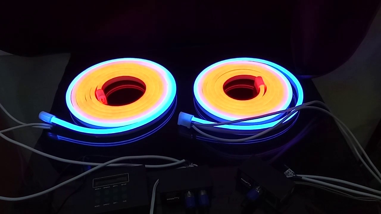 Chasing LED neon light with same DMX address - YouTube