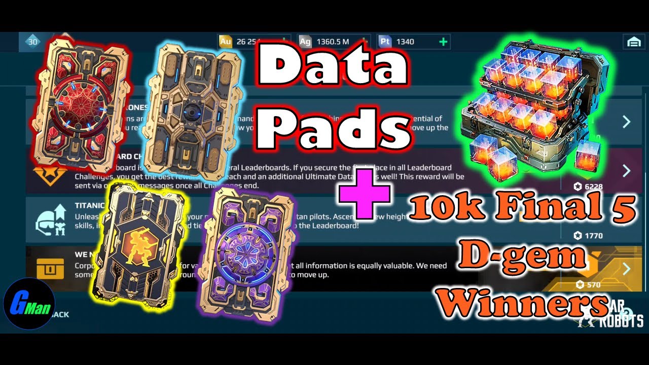 10k Final 5 Winners & Data Pads | WR - War Robots - YouTube