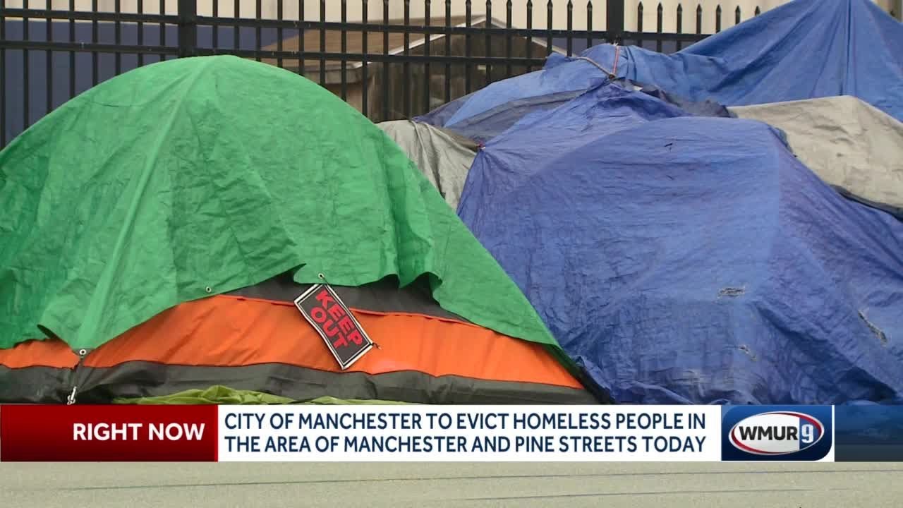 Homeless people getting evicted from Manchester encampment Wednesday ...