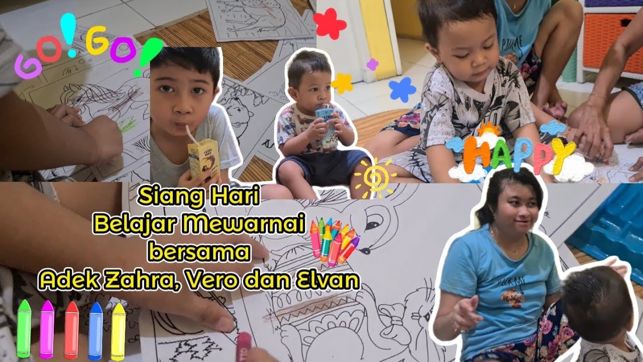 Keponakan Belajar Mewarnai Pake Crayon, Adek Zahra Ikut Belajar Bersama ...