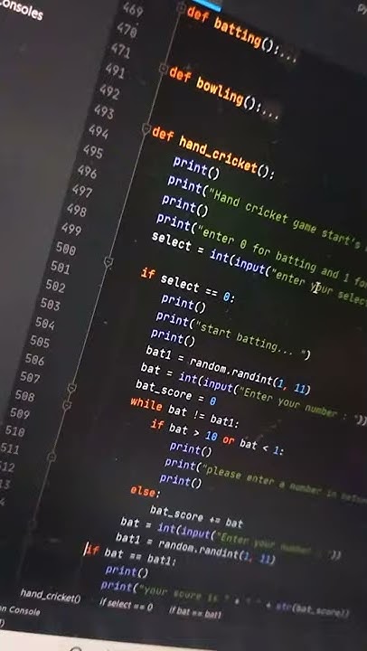 created hand cricket game using python. - YouTube
