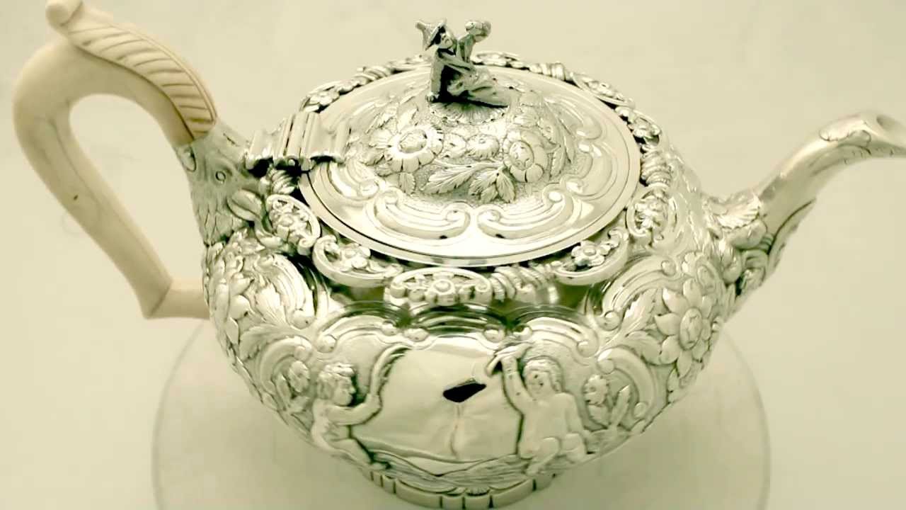 American Silver Coin Teapot - Antique Circa 1840 - AC Silver (W6647 ...