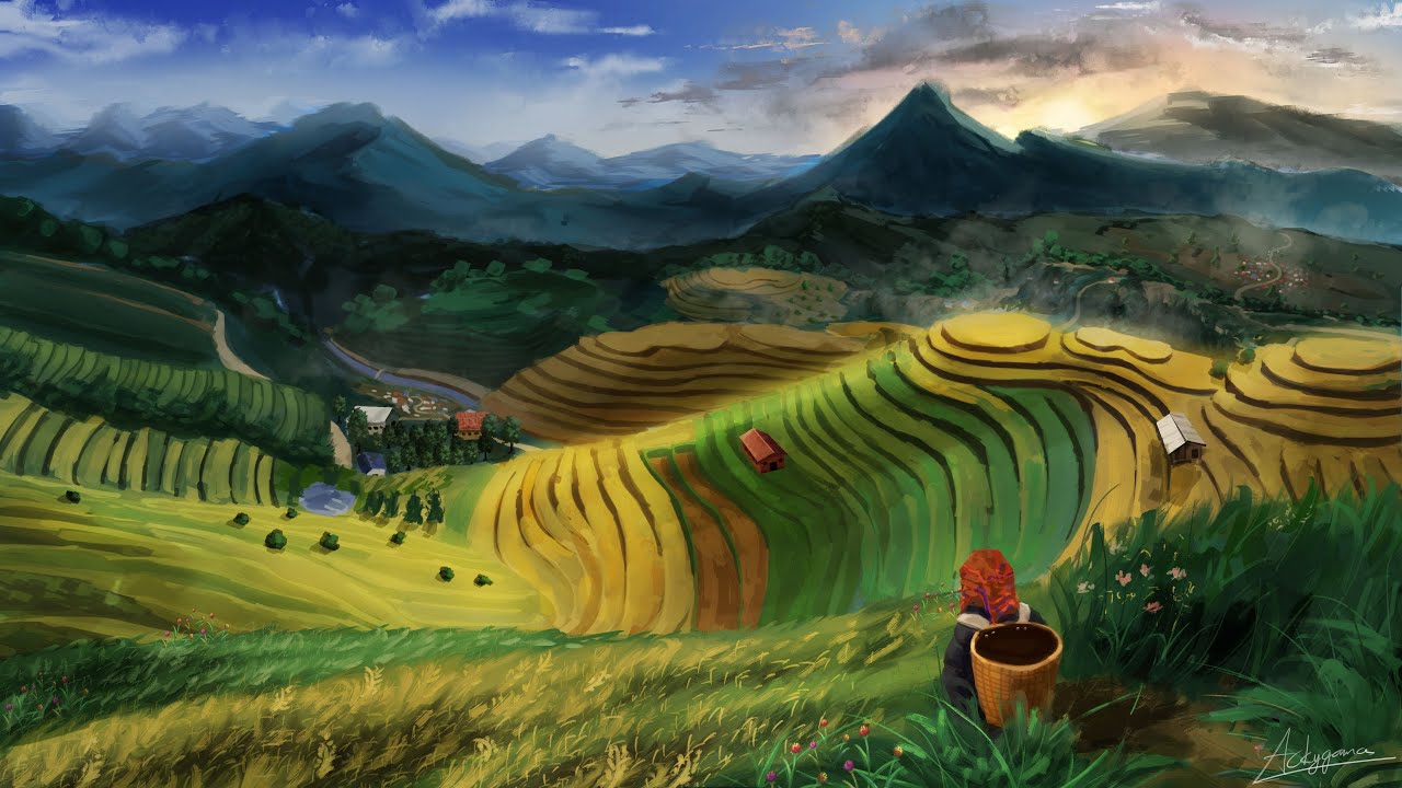 Process Practice Background - Day 7 - Landscape 4 - YouTube