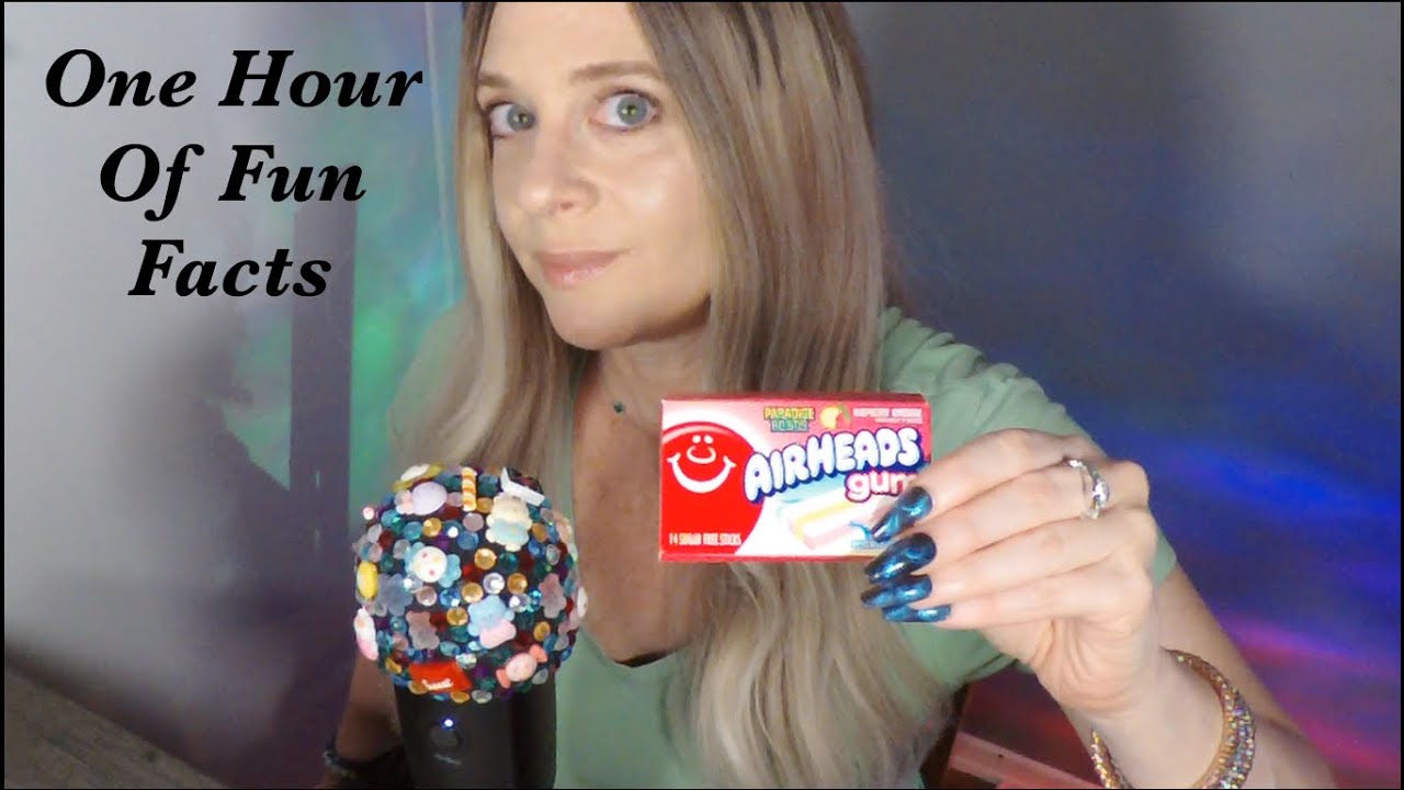 ASMR Gum Chewing Random Facts | ONE HOUR | Clicky Whisper #funfacts # ...