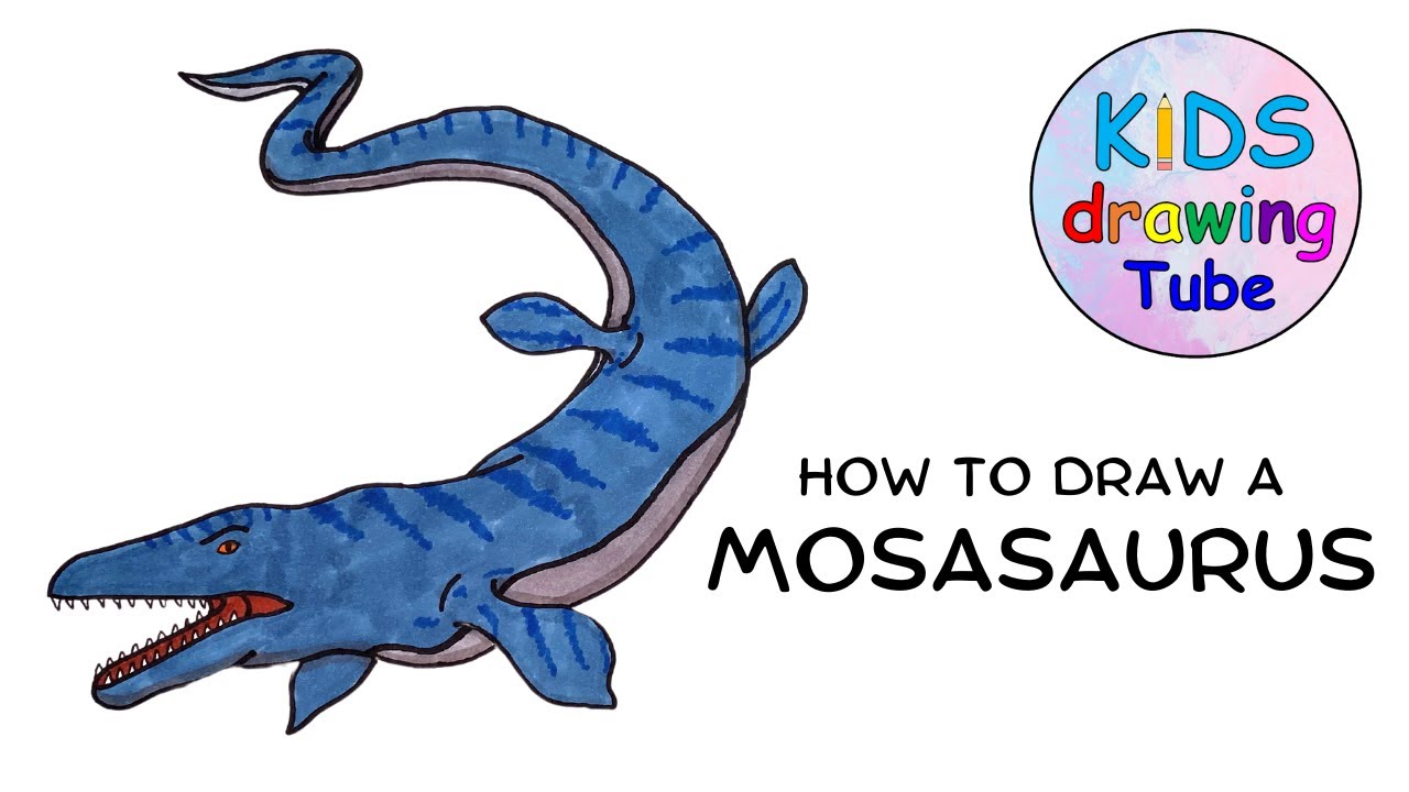 DRAWING FOR KIDS - How to draw a Mosasaurus | Dinosaur - Easy - YouTube