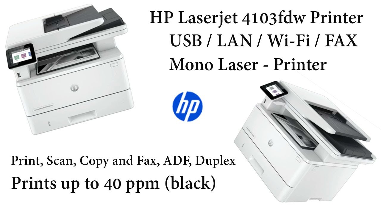 HP LaserJet Pro MFP 4103fdw - YouTube