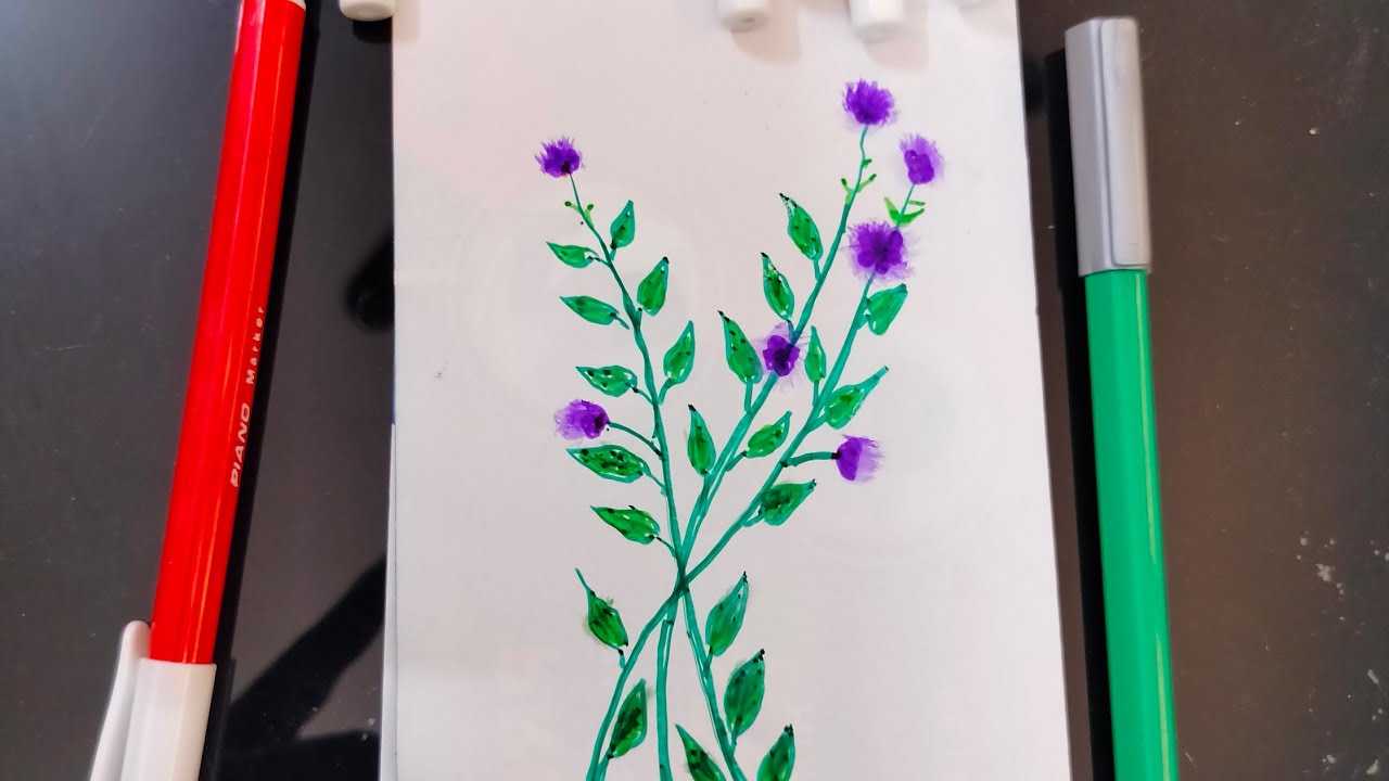Creating flowers with marker pens] - YouTube