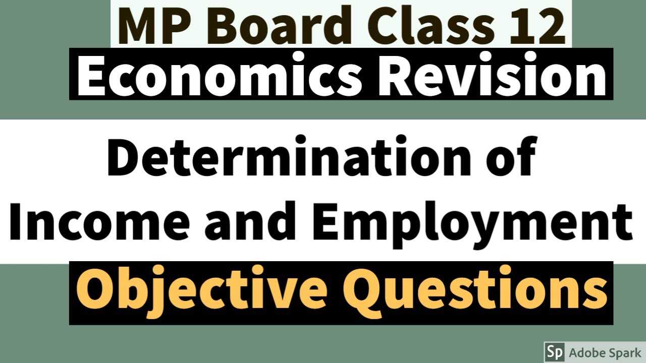 Class 12 Economics mp board most important objective questions ...
