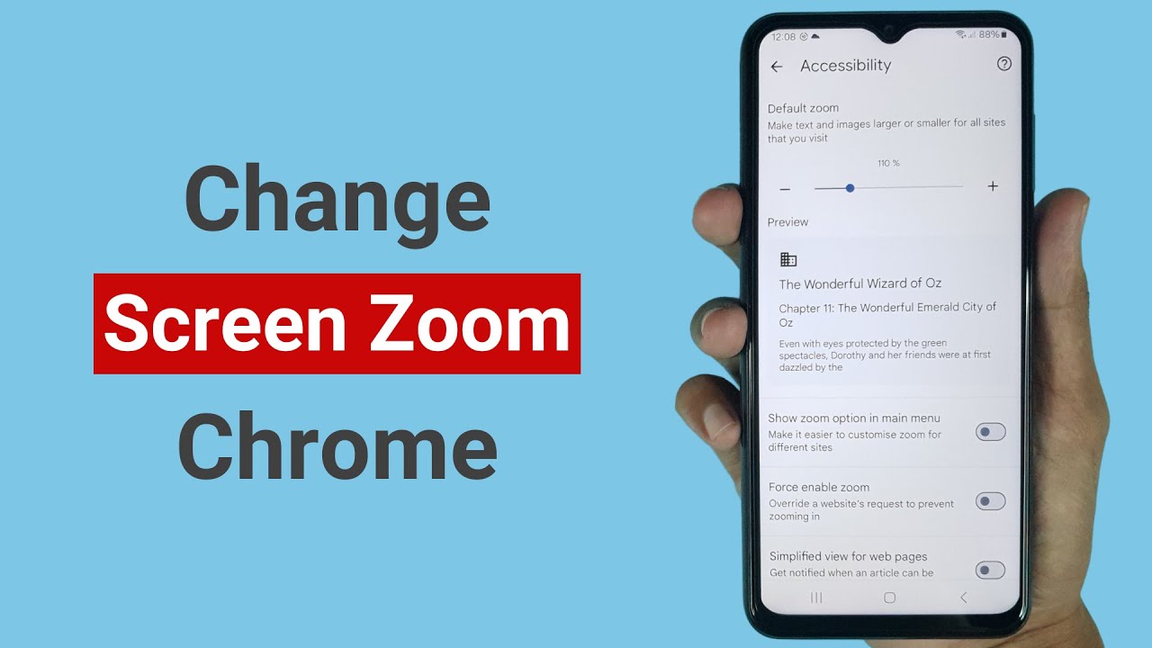 How Change Chrome Browser Screen Zoom on Android - YouTube