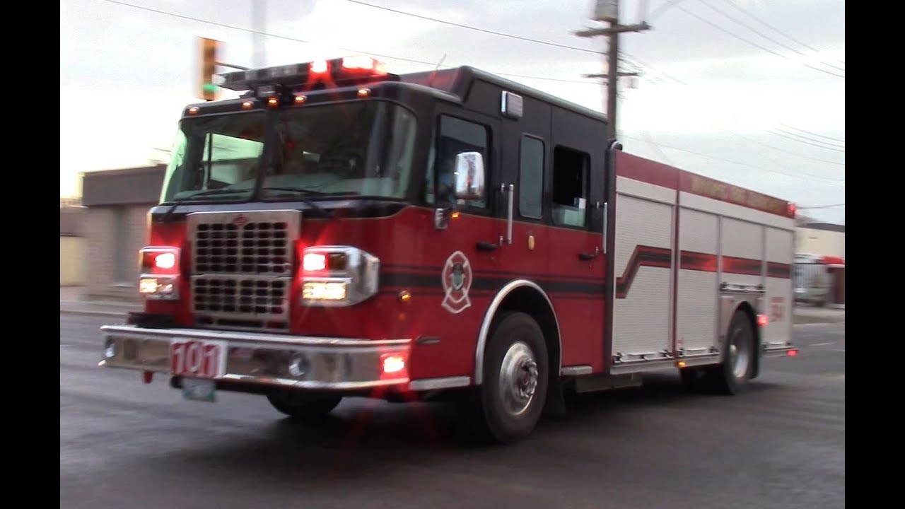 Winnipeg Fire Engine 101, Engine 103 & Squad 101 Responding - YouTube