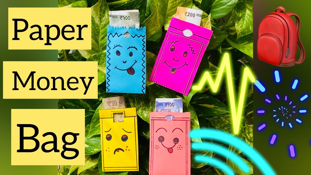 How to make easy paper money bag || mini paper money bag - YouTube