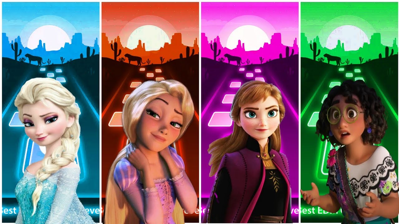 frozen Lisa VS Tangled VS Anna Lisa VS Mirabel - tiles hop edm rush # ...