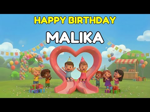 MALIKA Happy Birthday Song 👑 Premium 3D Animation