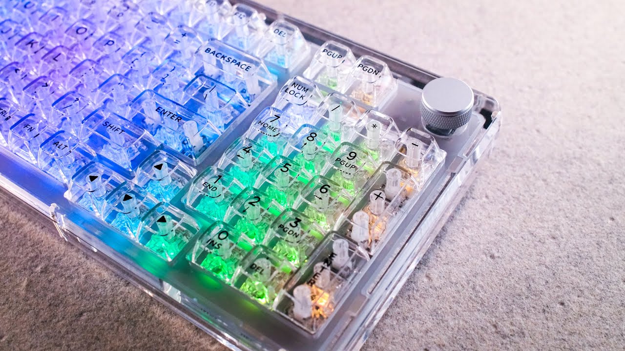 KiiBOOM Phantom 98 | Stunning Transparent Keyboard Sound Test - YouTube
