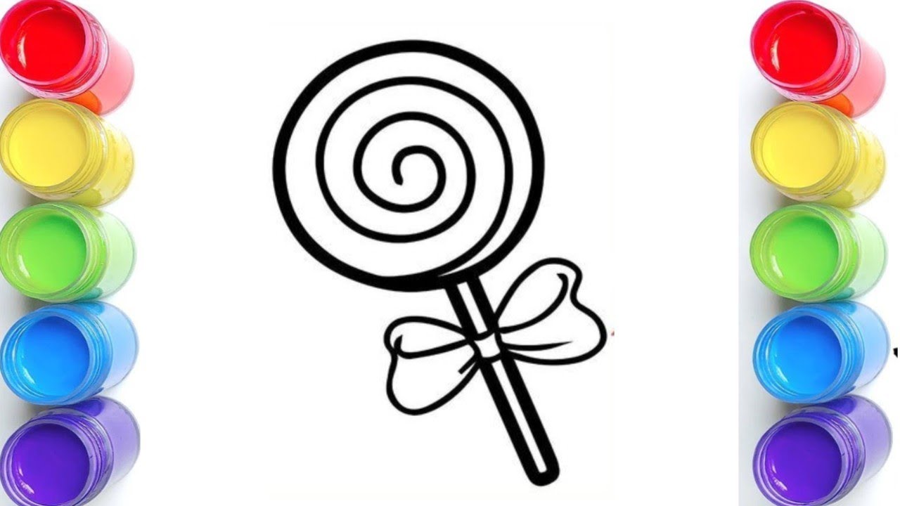 Lolipop drawing | How to draw lolipop drawing and colouring | Easy Step ...