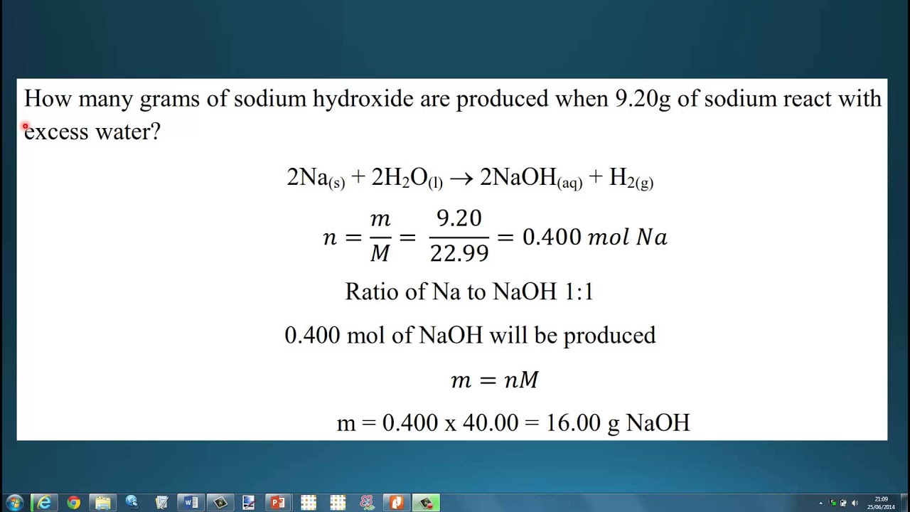 1.2.3 Solve problems between the amount of substance in moles, mass and ...
