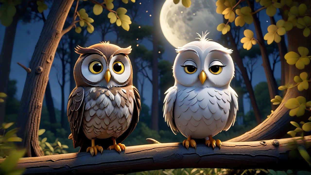 Two Sleepy Owls Say Goodnight | Calm Bedtime Song for Kids | Nursery ...