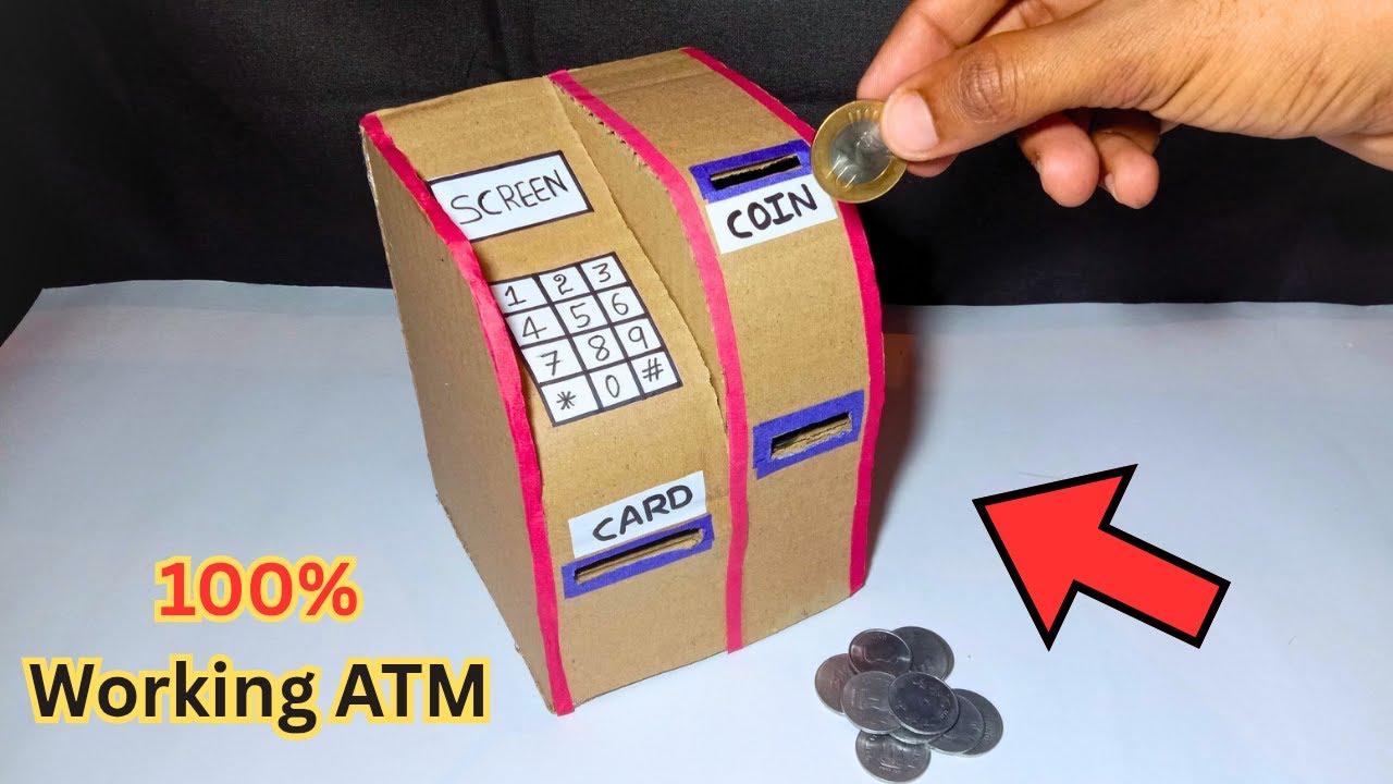How to Make a Cardboard ATM | DIY Working Mini ATM at Home - YouTube