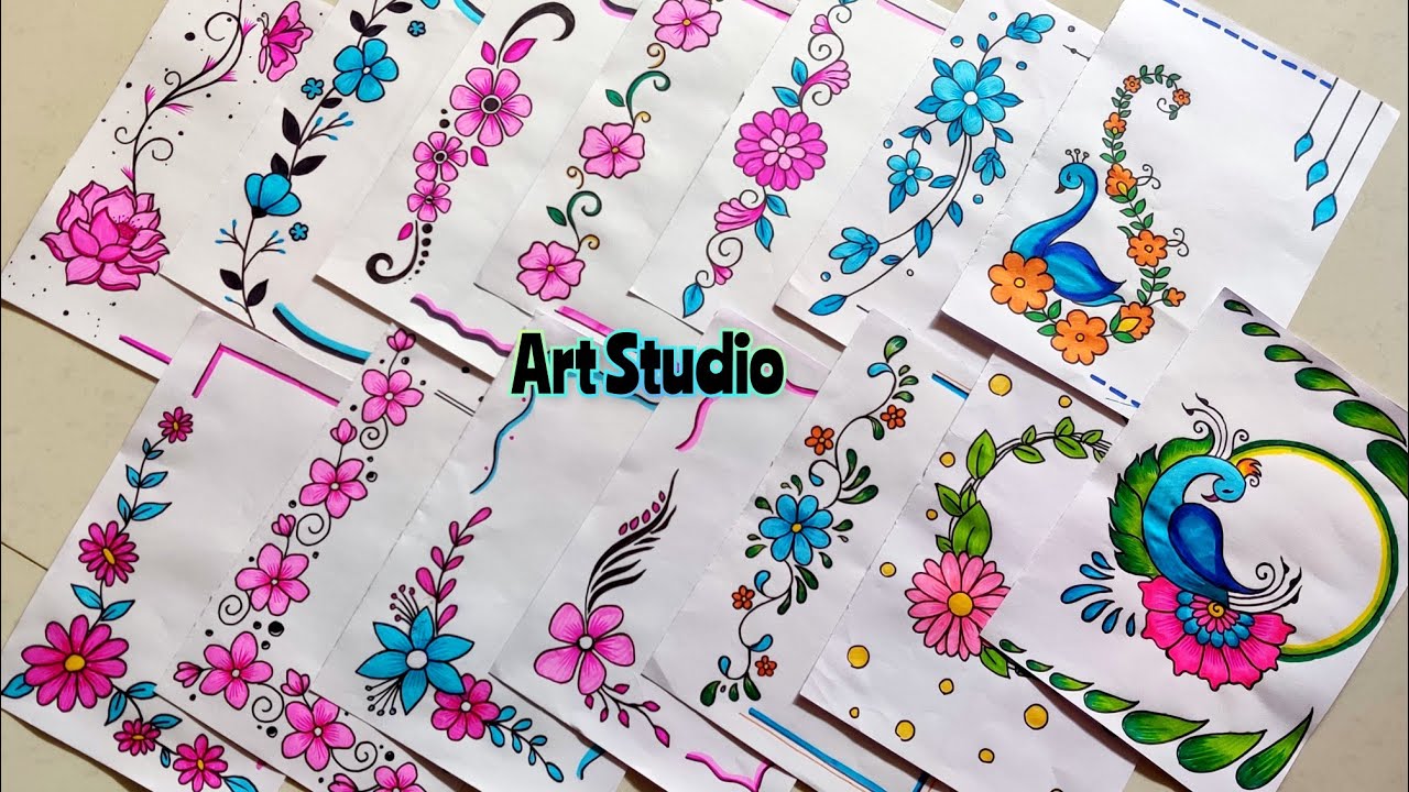 30 BORDER DESIGNS/PROJECT WORK DESIGNS/A4 SHEET/FILE DECORATION/FRONT ...