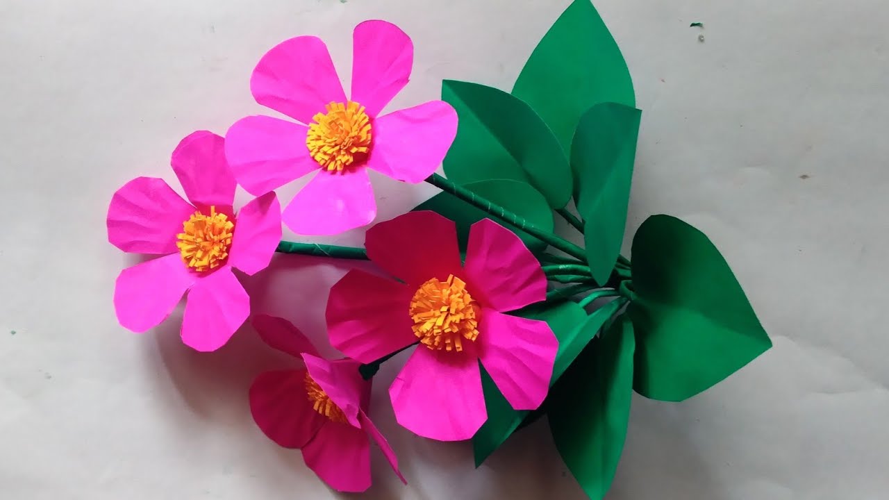 Simple and beautiful paper flower/ step-by-step/paper flowers - YouTube