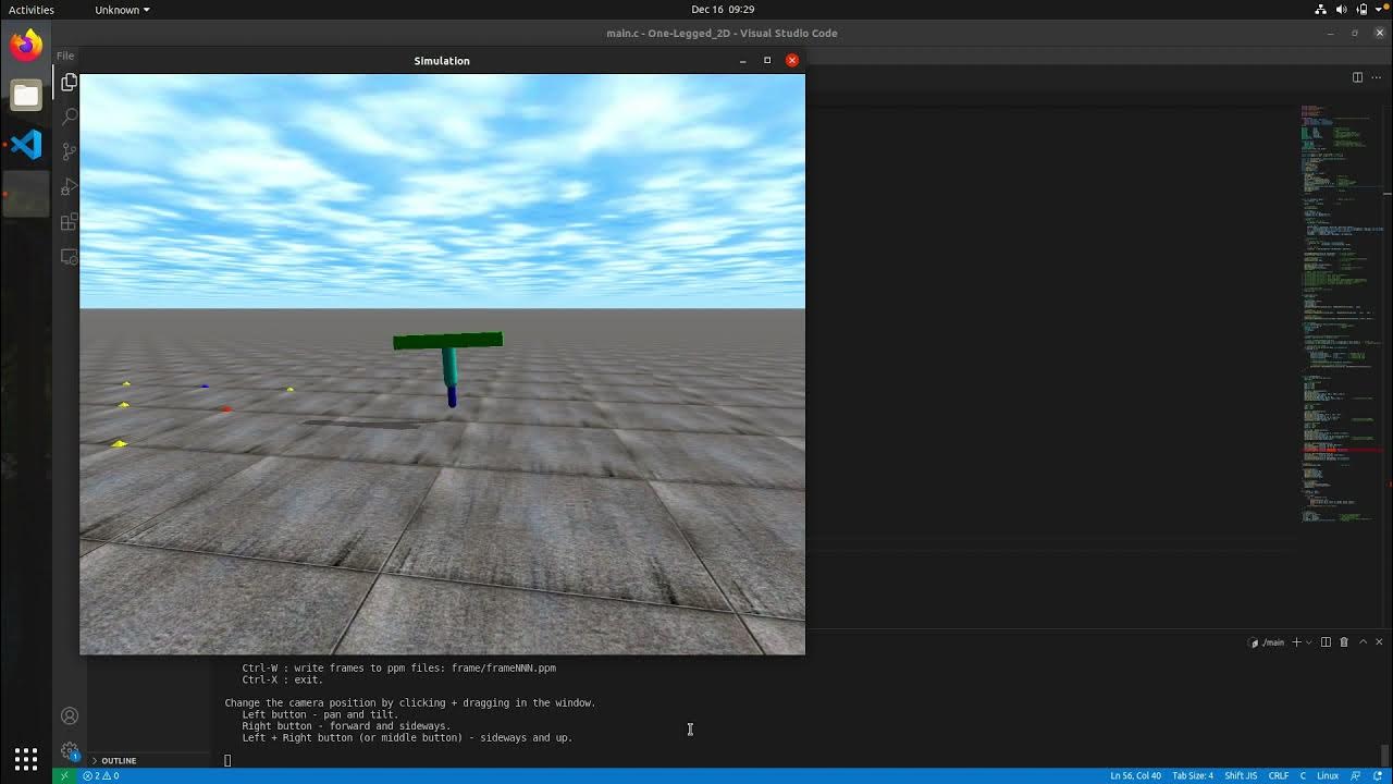 Open Dynamics Engine: One Legged Hopping Robot (2D) - YouTube