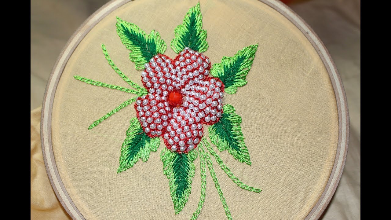 Hand Embroidery Designs | Bead pump stitch | Stitch and Flower-156 ...