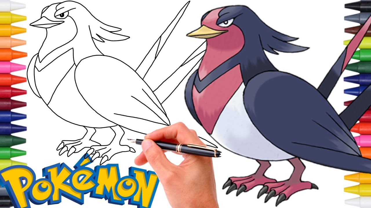 Comment Dessiner LE POKÉMON HÉLÉDELLE (Swellow) FACILEMENT ! #277 ...