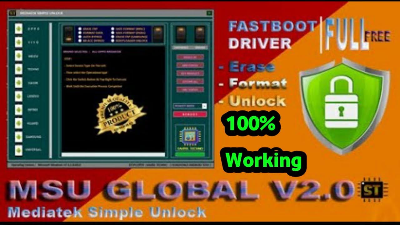 MSU Gobal Tool V2.0,Mediatek Simple Unlock,Erase FRP Samsung One Click ...