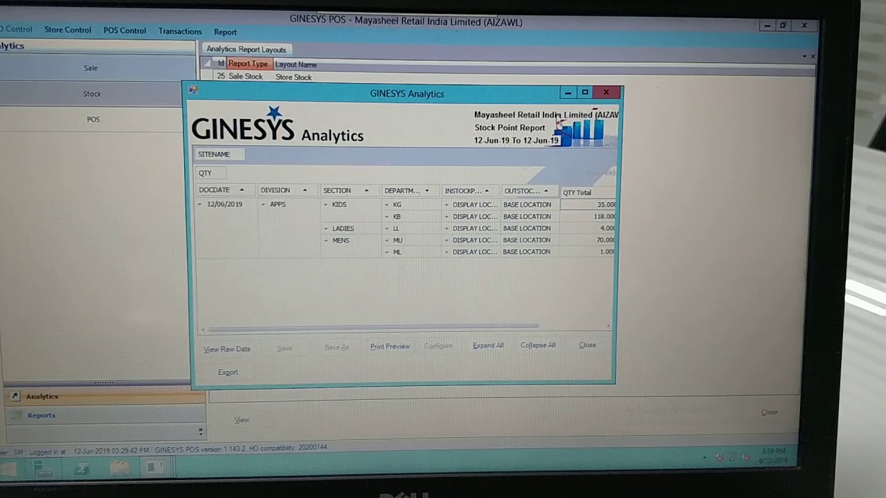 How to check stock point transfer report in ginesys pos - YouTube