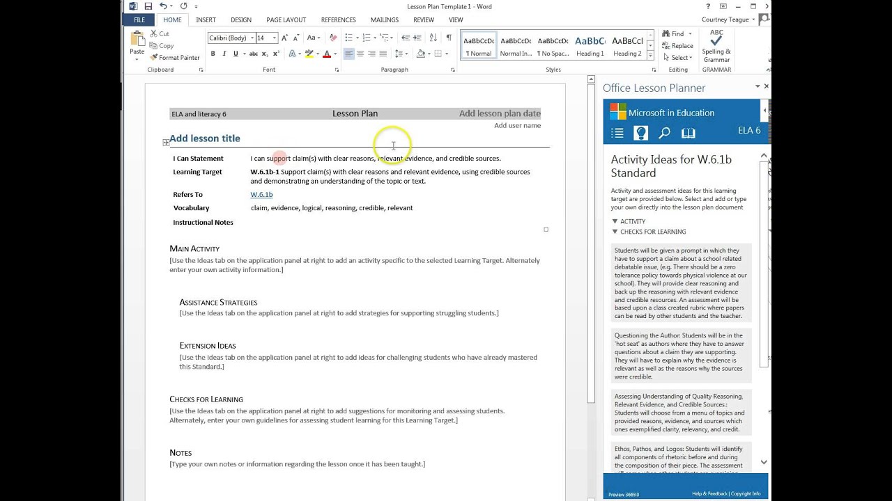 How to use Microsoft Lesson Planner App - YouTube