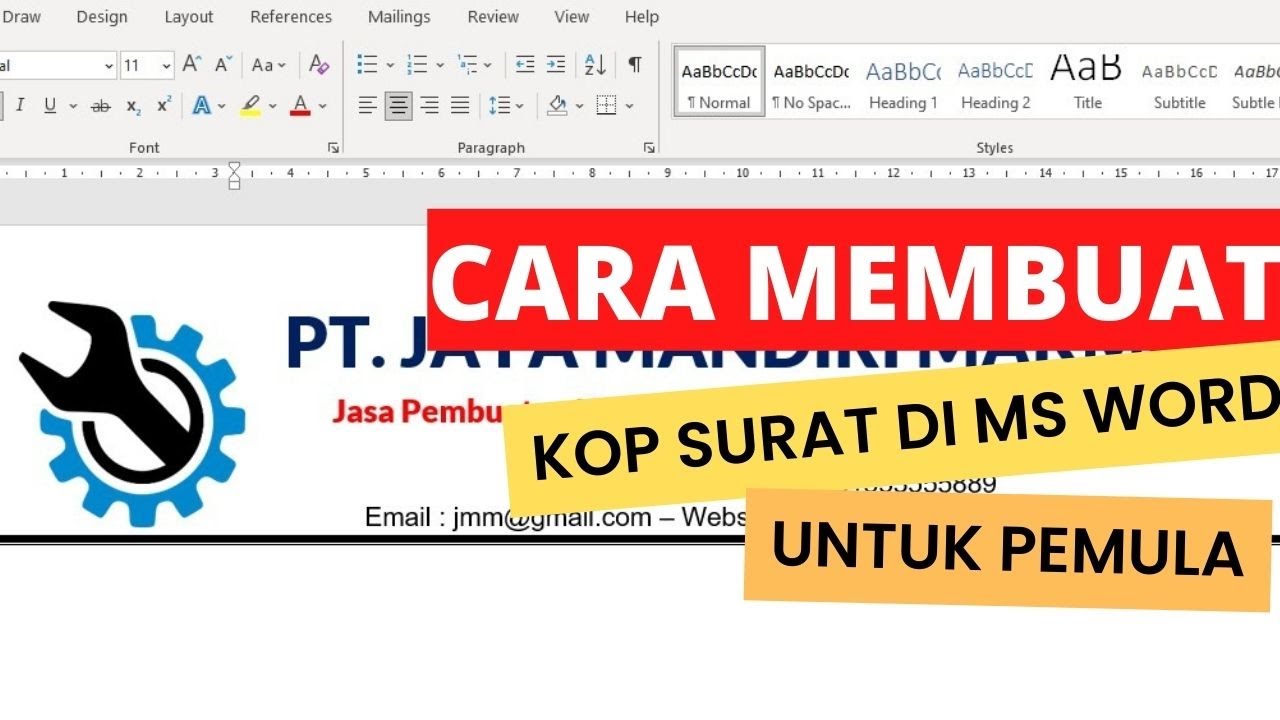 Tutorial Lengkap Membuat Kop Surat Profesional di Microsoft Word - YouTube