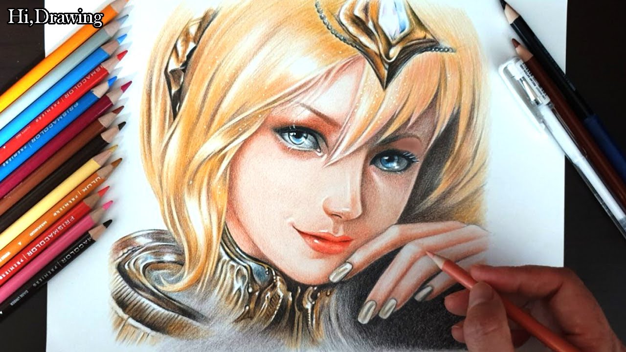 Drawing League of Legends-LUX 원소술사 럭스/게임 캐릭터 그리기 - YouTube