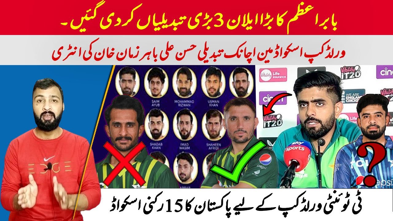 Pak 15 Mens Squad For T20 World Cup 2024 | Hassan Ali Replacement Aamer ...