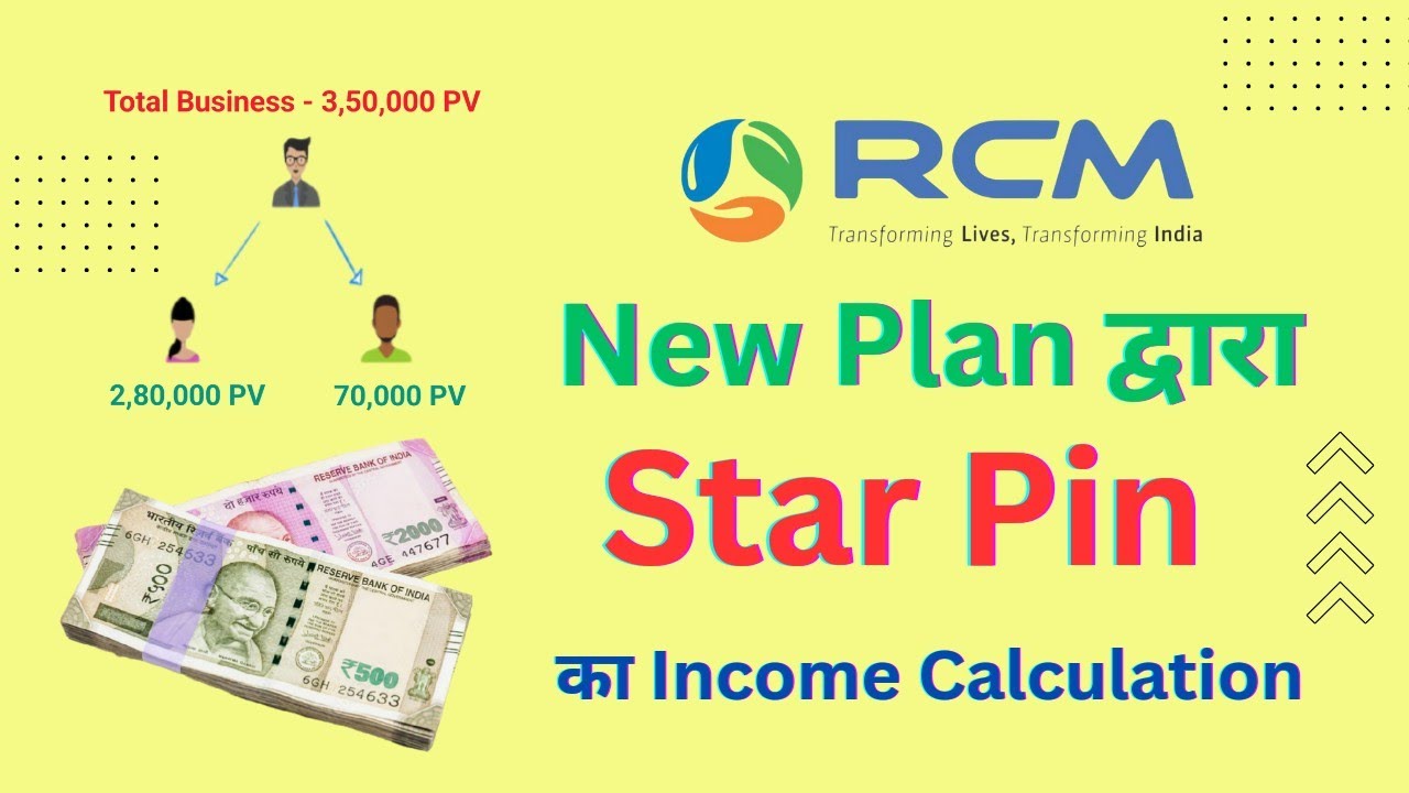 New Plan द्वारा Star Pin का Income Calculation || Rcm Star Pin Income ...