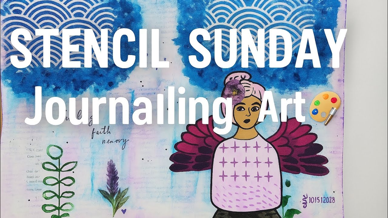STENCIL with me in MY journal | Mixed Media Journaling | Playlist ...