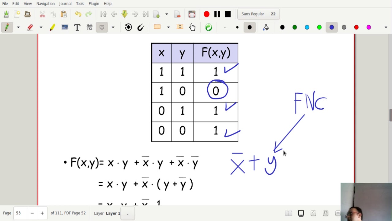 Matemáticas discretas I Clase 6-11 Ejemplo por maxitérminos y forma ...