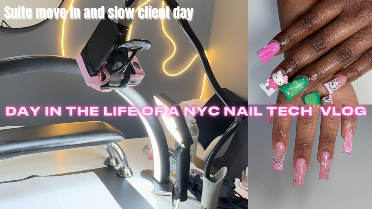 Day in the life of a NYC nail Tech vlog| New suite Move in, Slow client ...