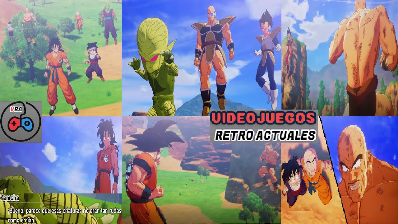 Yamcha, Tenshin Han, Chaoz, Krillin, Gohan, Piccolo y Goku vs Nappa ...