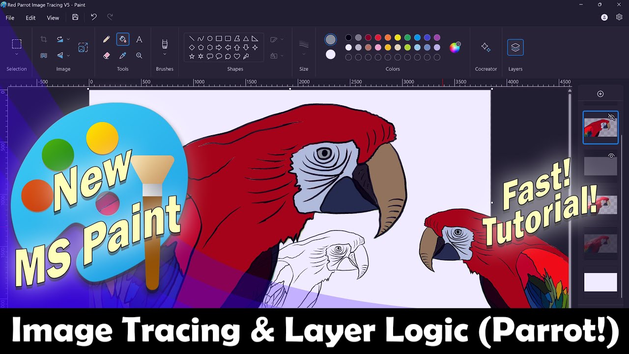 🦜Image Tracing and Layer Logic (Parrot Image Tracing) Quick Tutorial in ...