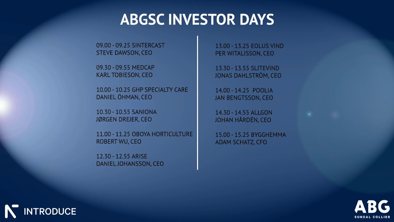ABGSC Investor Days 4 dec - Sal 2 - YouTube