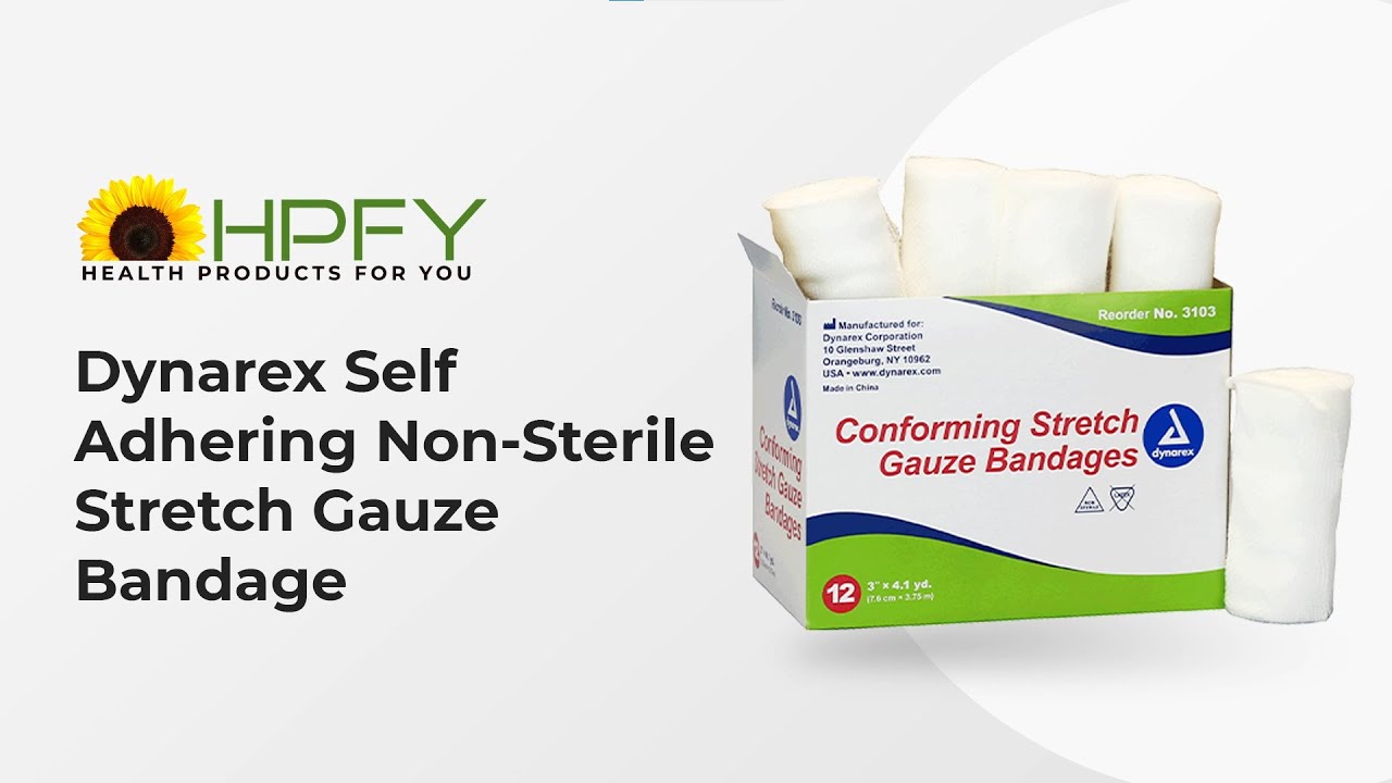 Dynarex Self Adhering Non Sterile Stretch Gauze Bandage | HPFY - YouTube