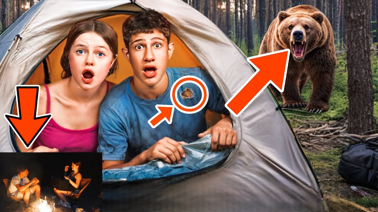 Salish Matter Trapped in the Wild with Nidal for 24 Hours! (Bear Prank ...