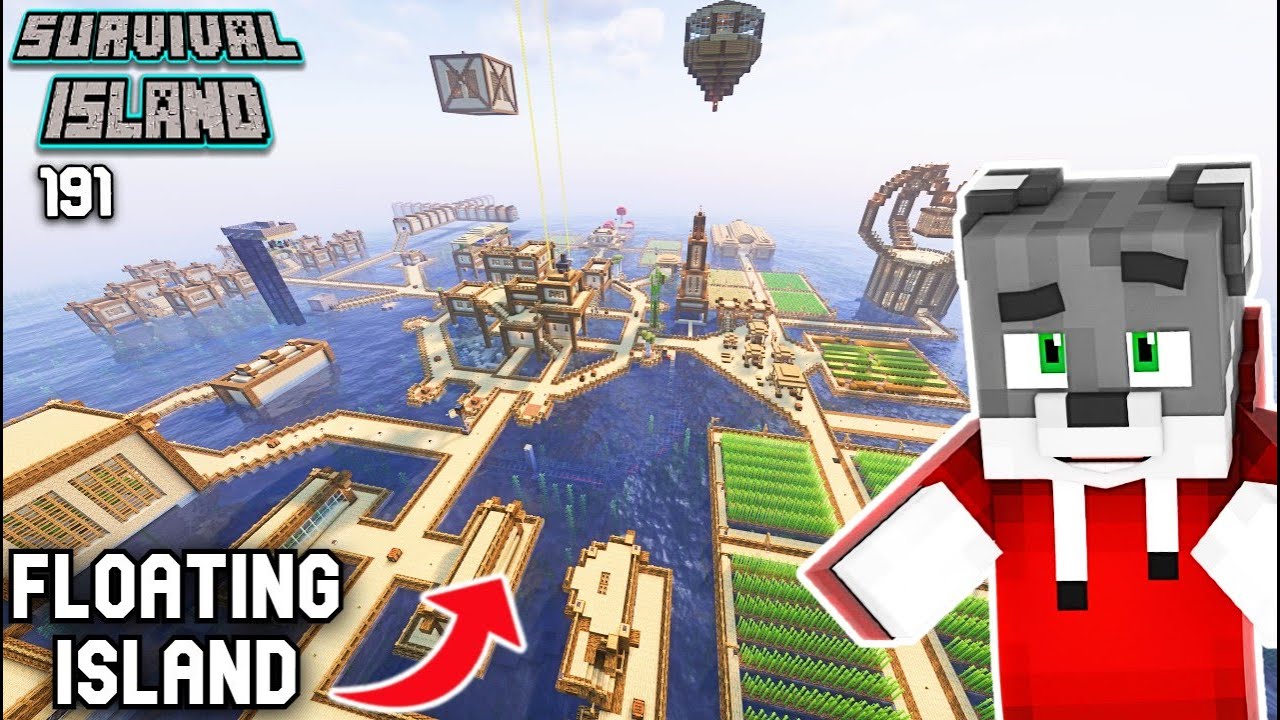 FLOATING ISLAND BASE- Minecraft Survival Island Ep:191 - YouTube
