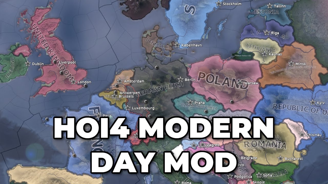 WW2 With Modern Borders | Hearts of Iron 4 Modern Borders Mod - YouTube