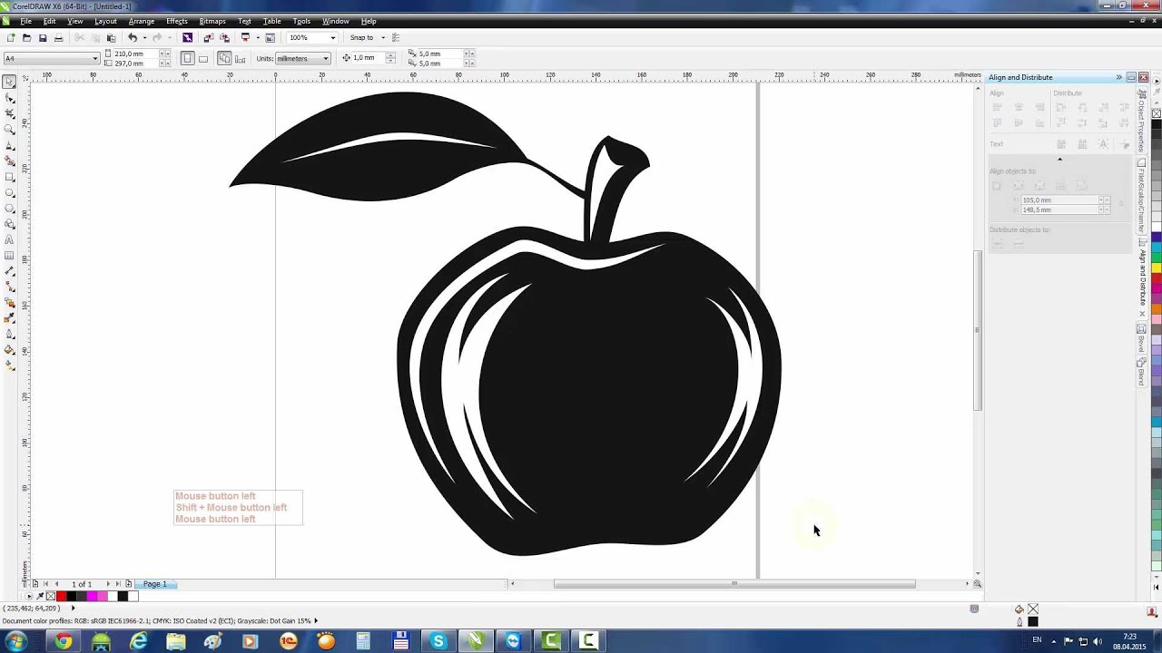 CorelDraw Tutorial: Draw an Apple - YouTube