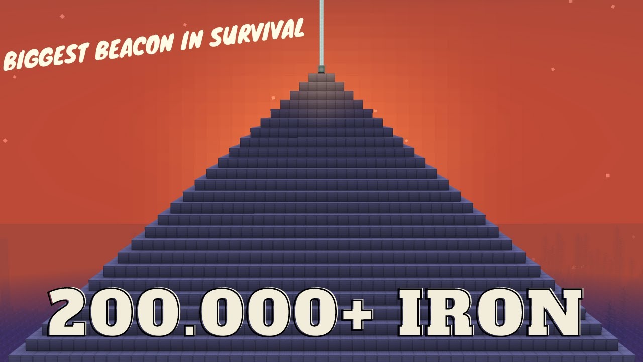 Building A 25 Layer Beacon In Survival Minecraft - YouTube