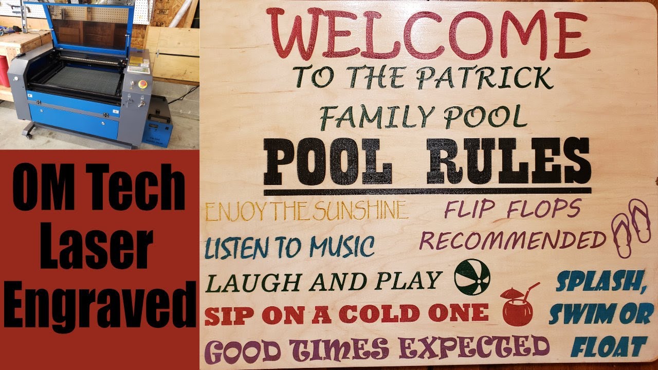 Laser Engraved Swimming Pool Sign - YouTube