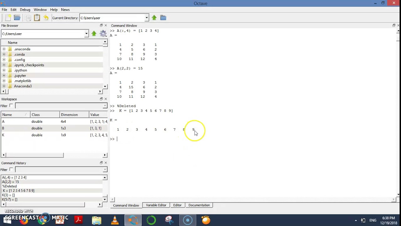 ADDING DELETING ELEMENTS IN MATRIX OCTAVE YouTube ADDING DELETING ELEMENTS IN MATRIX OCTAVE YouTube