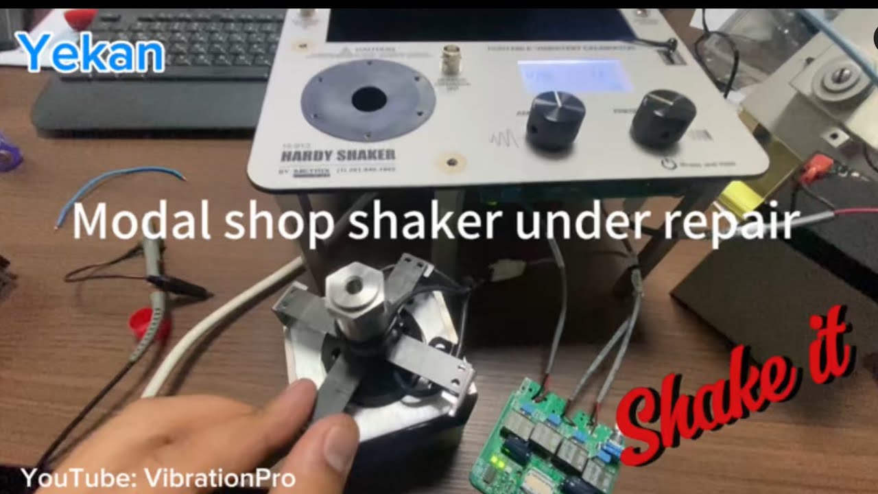 Modal shop vibration shaker under repair (calibrator) - YouTube